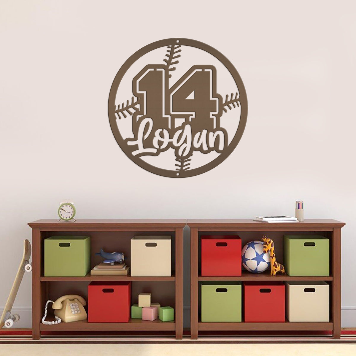 Personalized Baseball Name and Number Metal Sign – Speed Fabrication