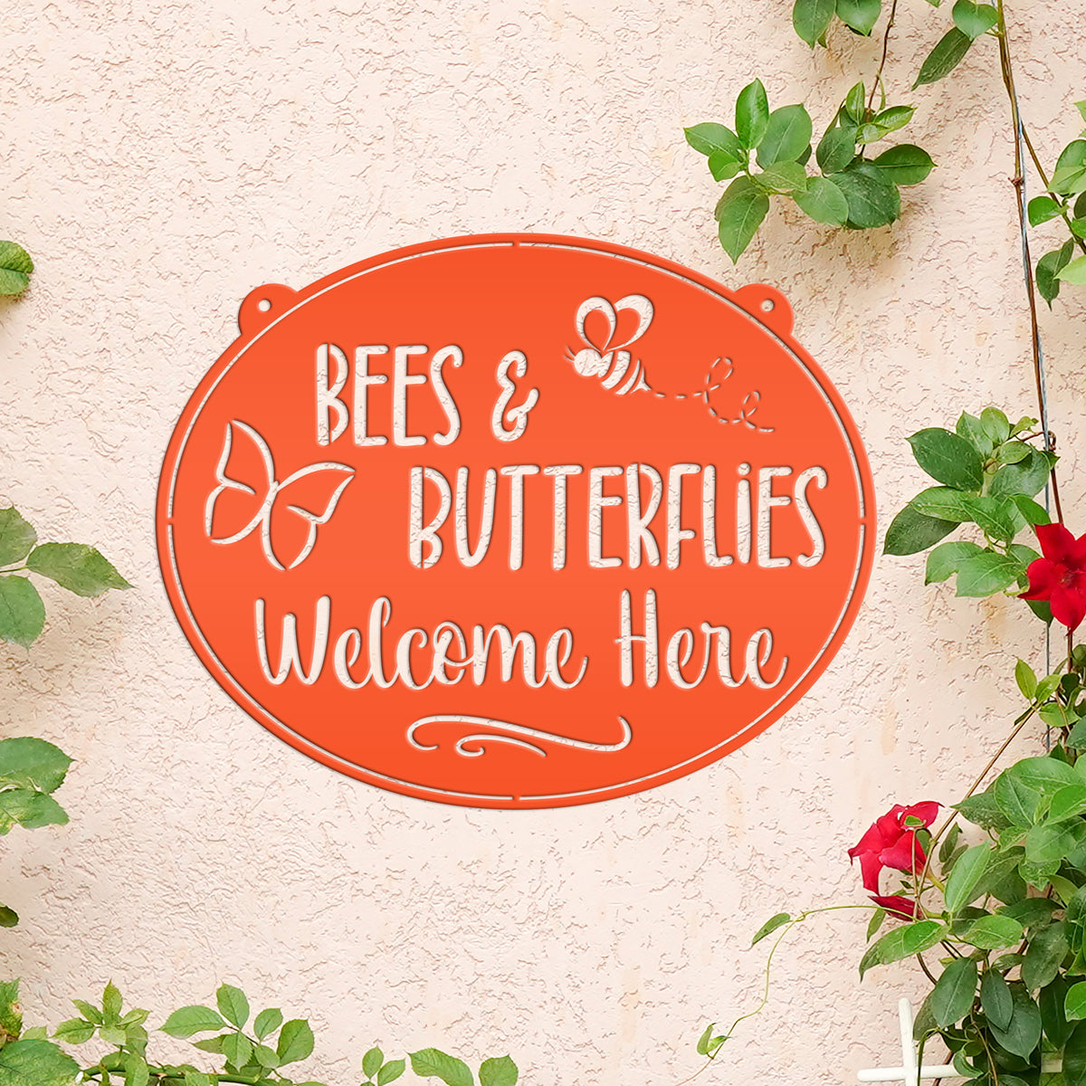 Bees & Butterflies Welcome Sign, Spring Bees and Butterflies Yard Sign ...