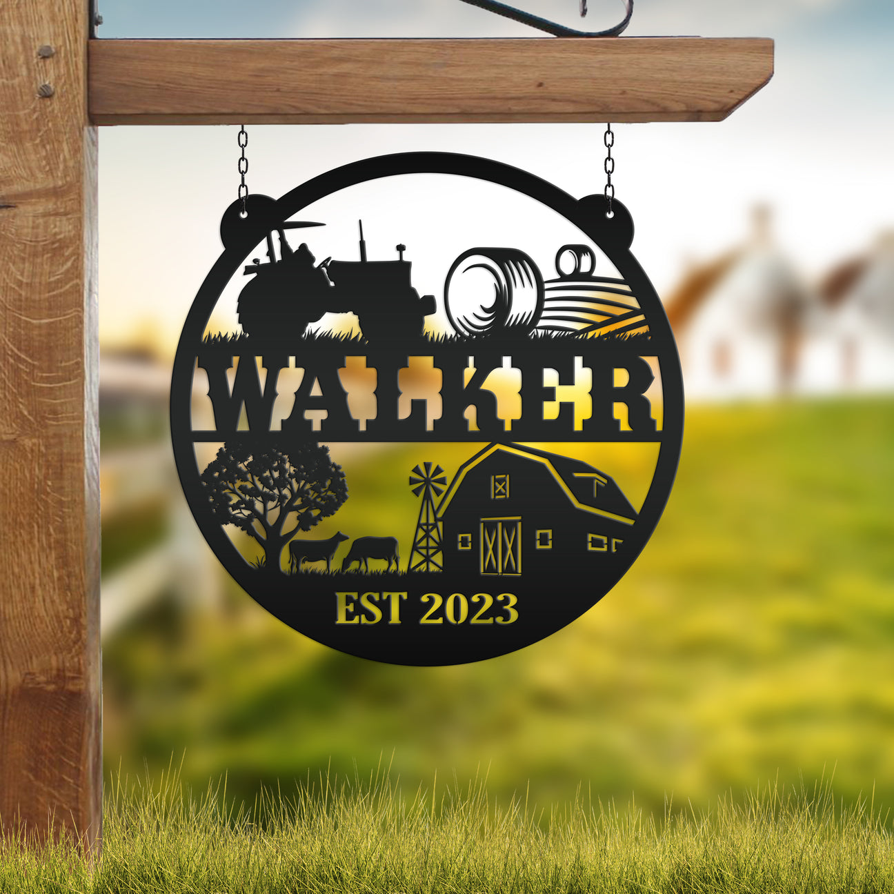 Personalized Farm Scene Sign, Farm Scene Wall Decor, Farm Wall Art ...