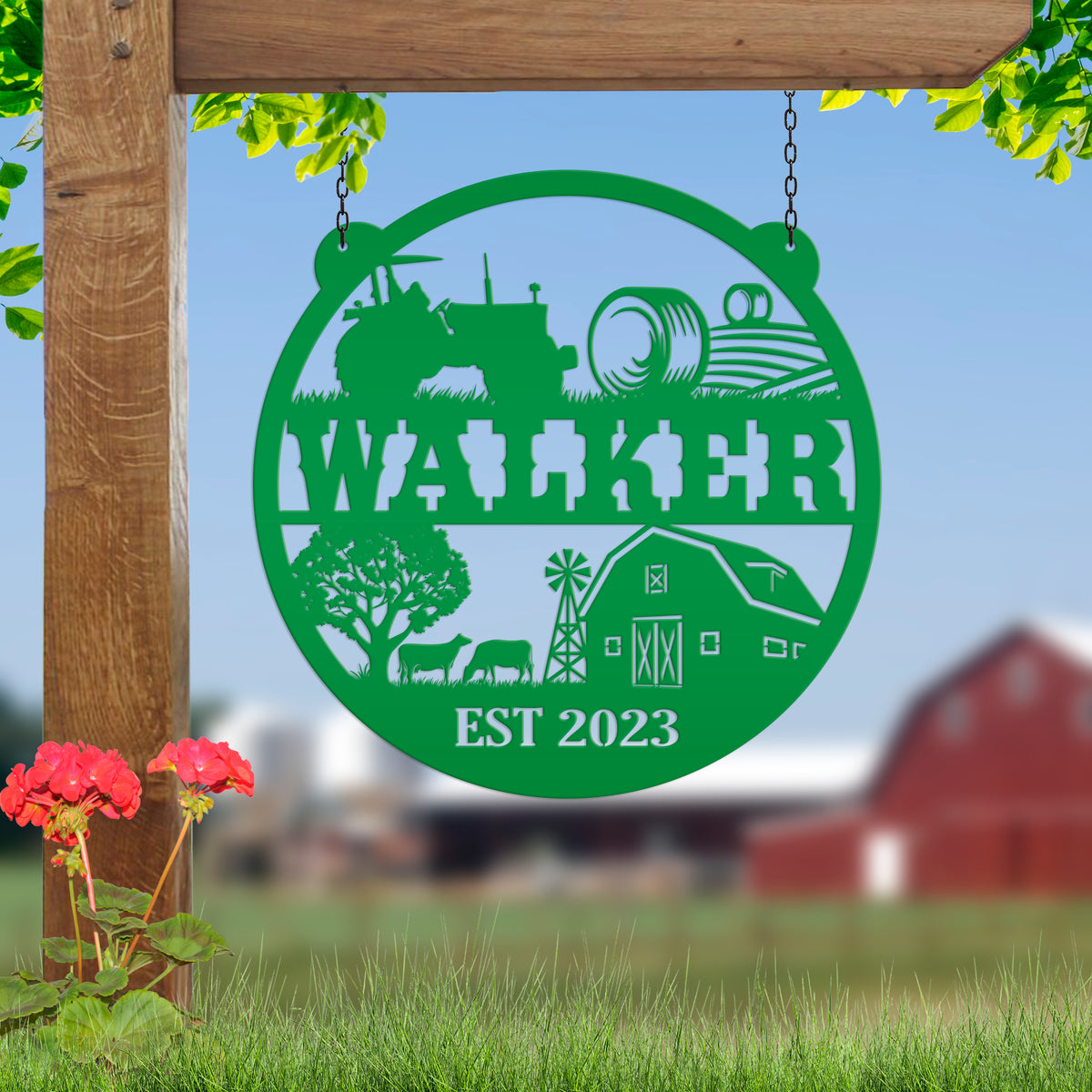 Personalized Farm Scene Sign, Farm Scene Wall Decor, Farm Wall Art, Fa ...