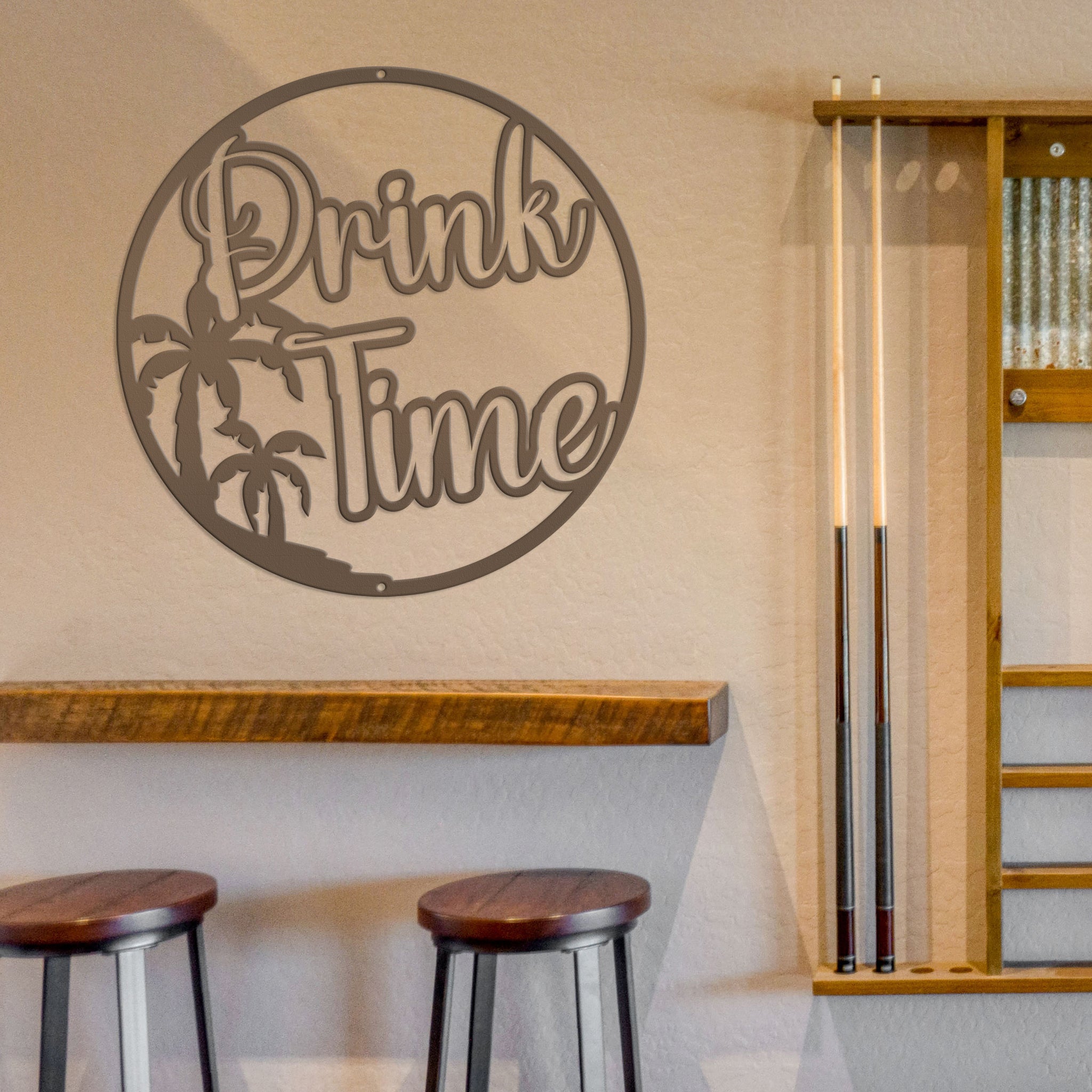 Home Palm Tree Bar Sign, Pool Bar Bea...