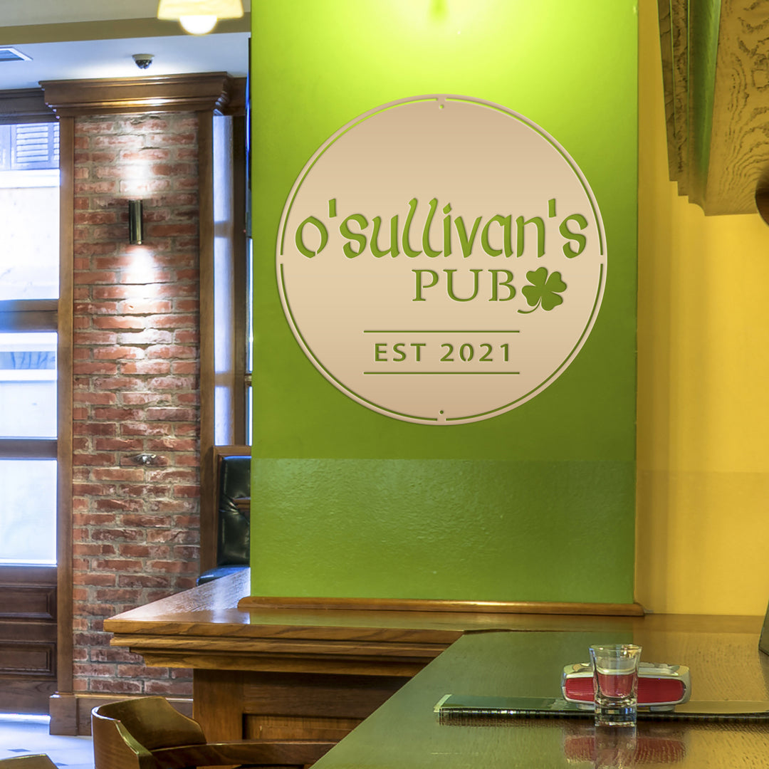 Personalized Family Pub with Established Date Metal Sign-Sign for Base ...