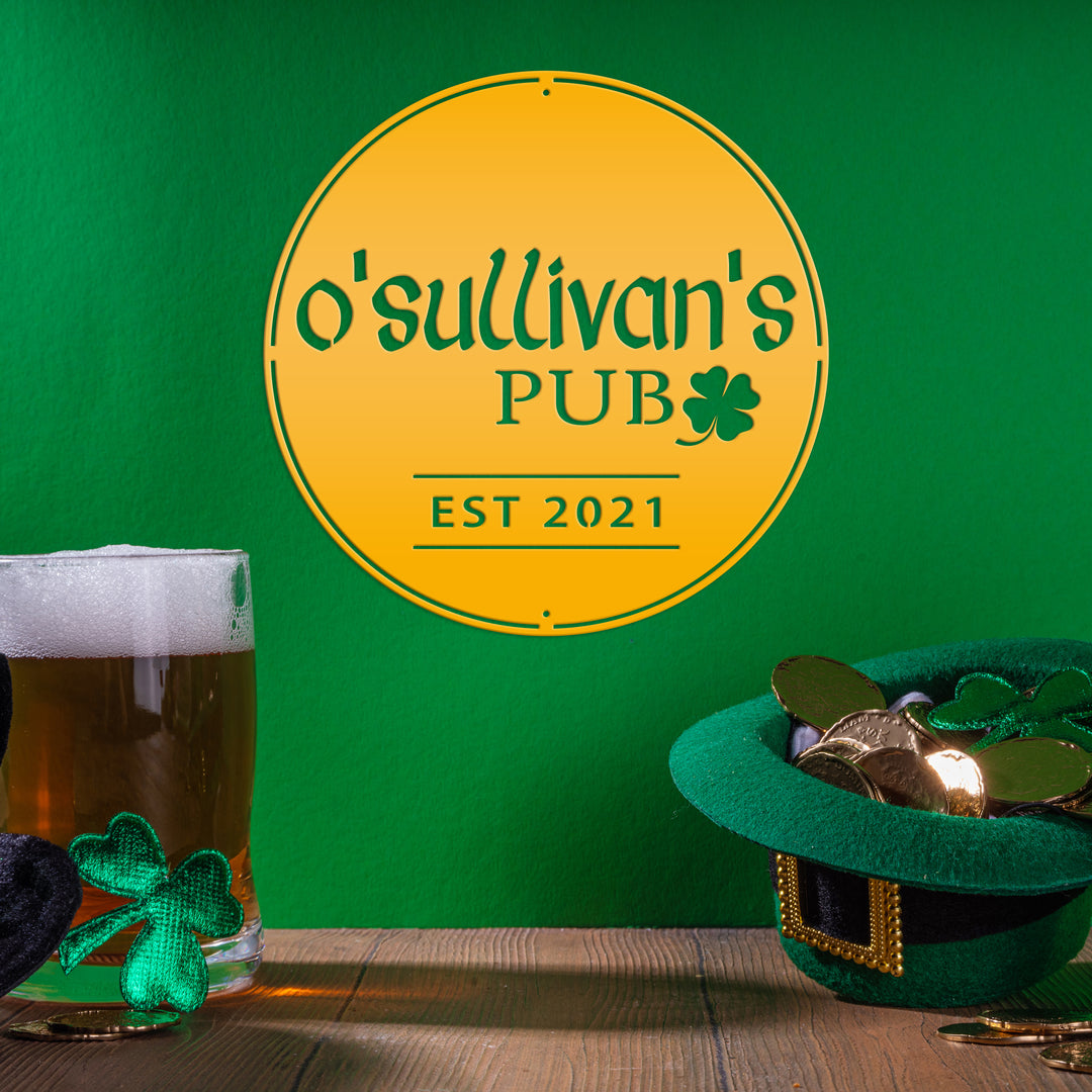 Personalized Family Pub with Established Date Metal Sign-Sign for Base ...
