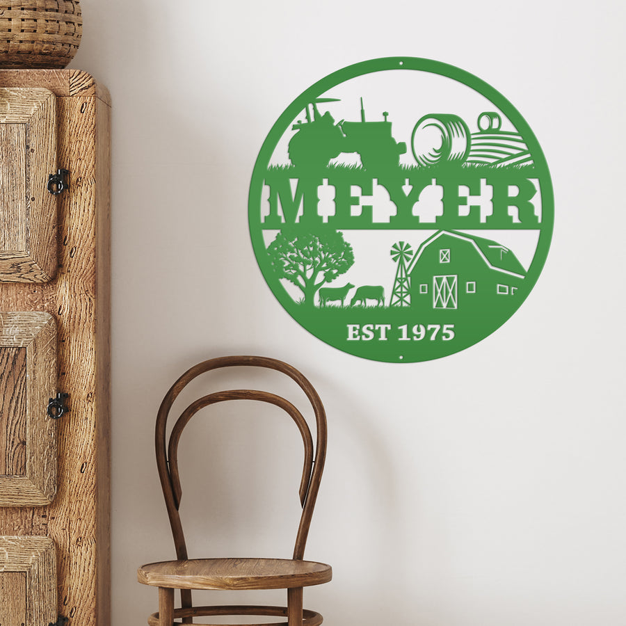 Home Personalized Farm Scene Sign, Fa...