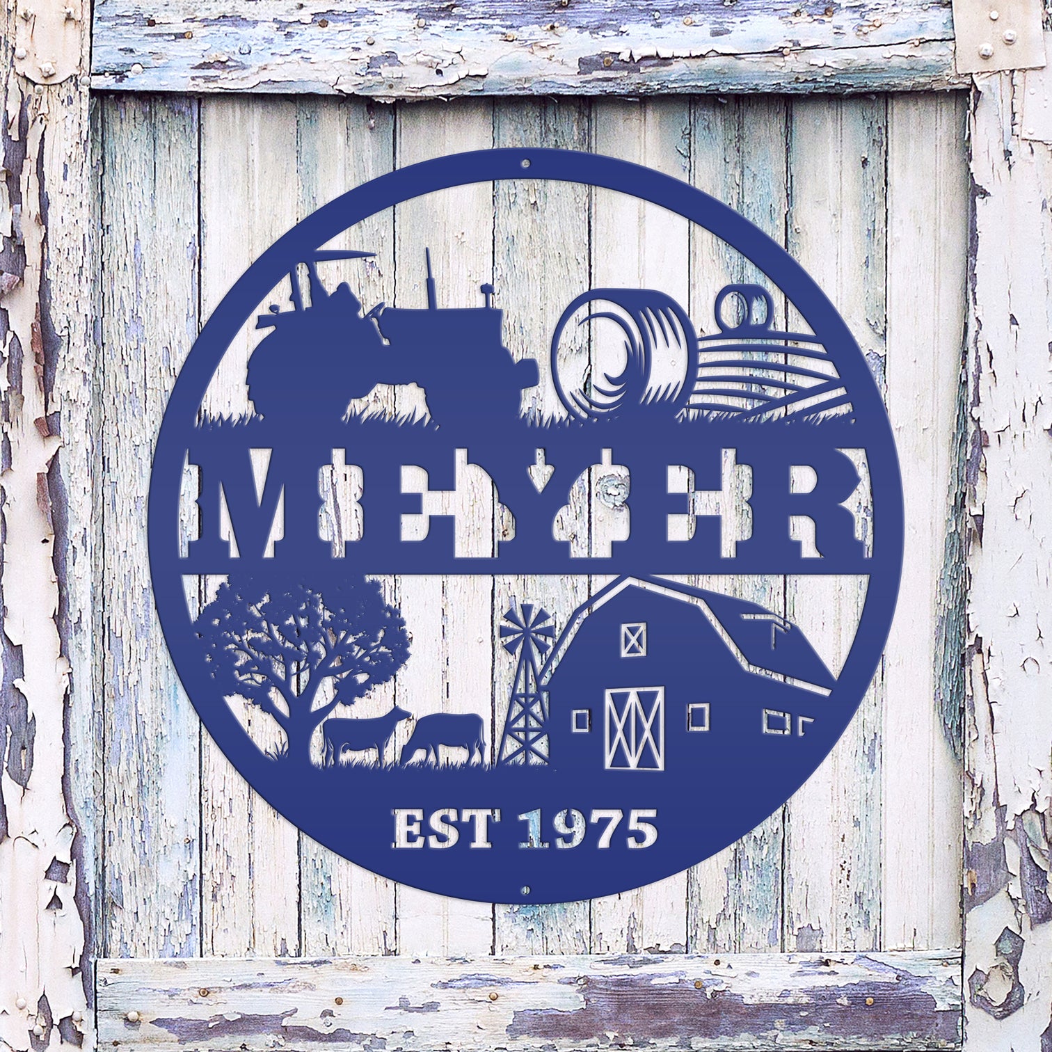 Home Personalized Farm Scene Sign, Fa...