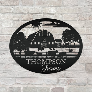 Personalized Farm Name and Farm Animals Oval Sign , Farm Wall Decor ...