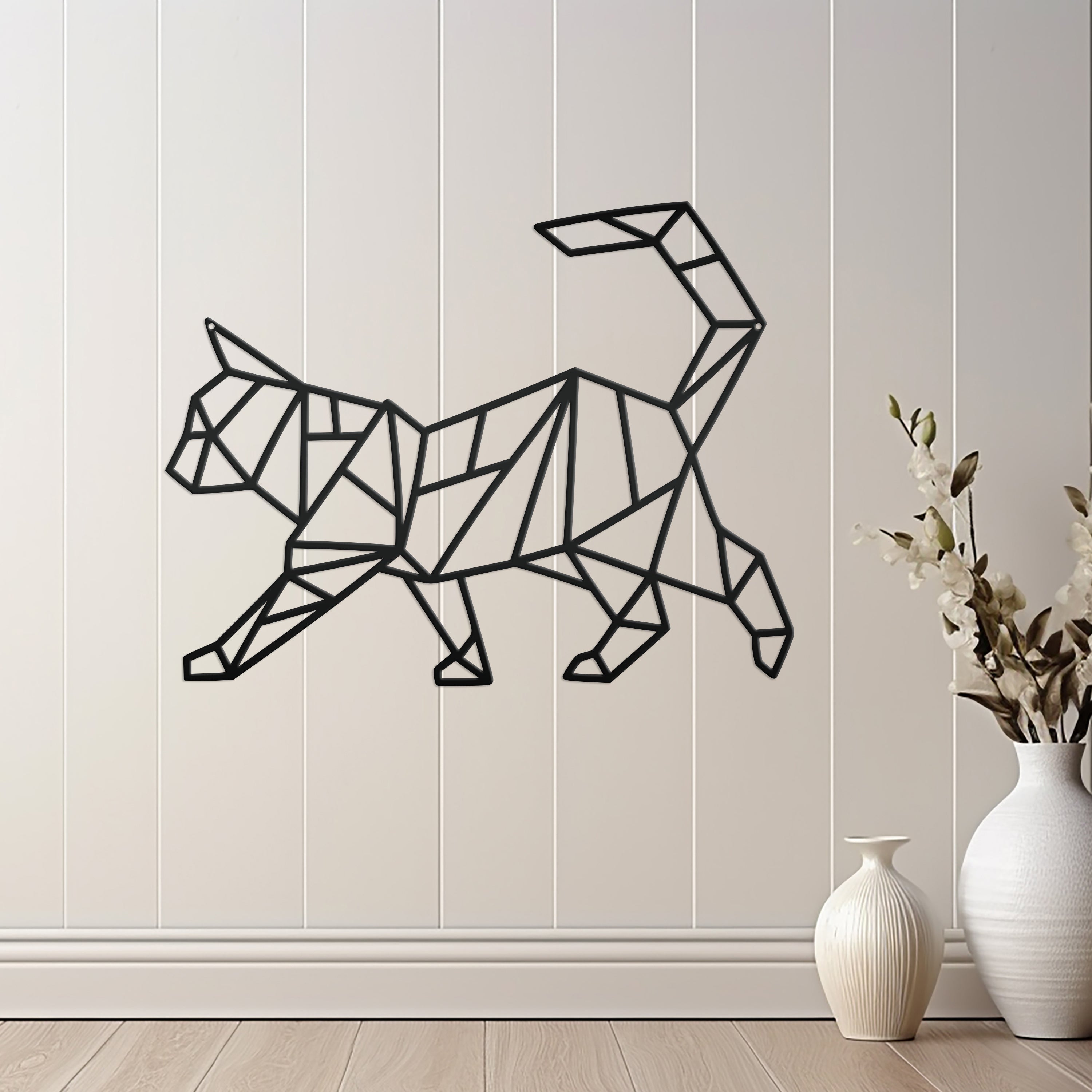 Geometric Art Cat Minimalist Wall Decor-Cat Wall Decor-Cat Wall Art-Cat ...