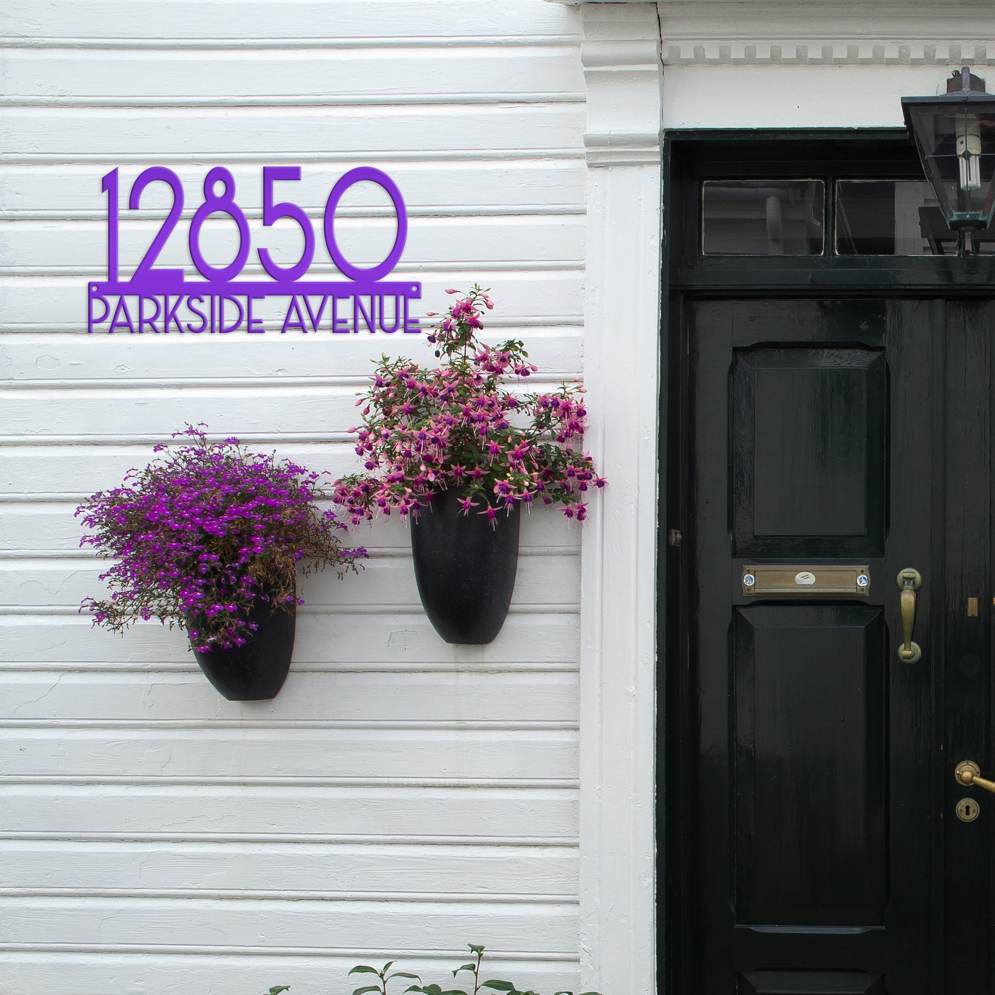 Home Custom Art Deco House Number Met...