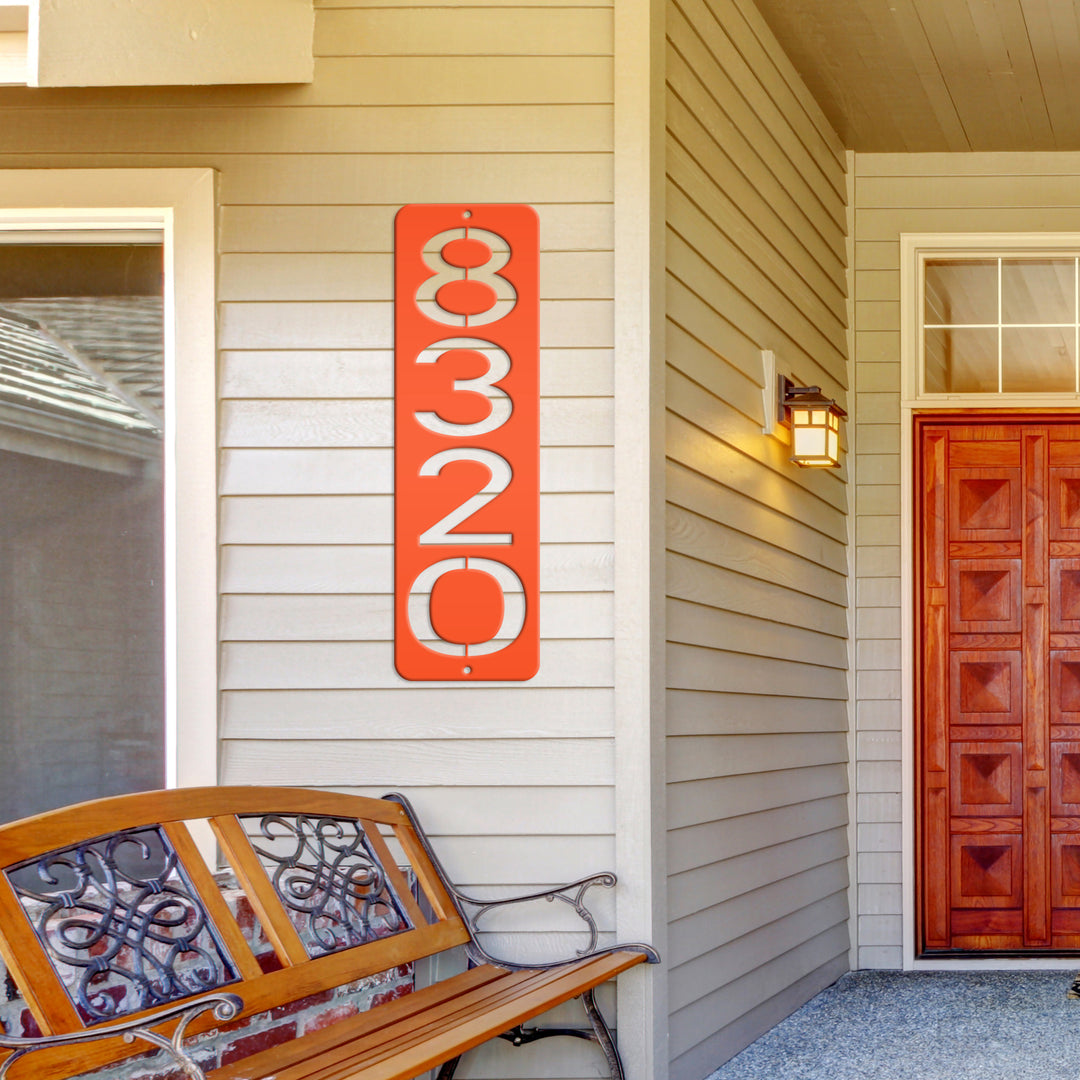 Home Vertical Metal House Numbers Sig...