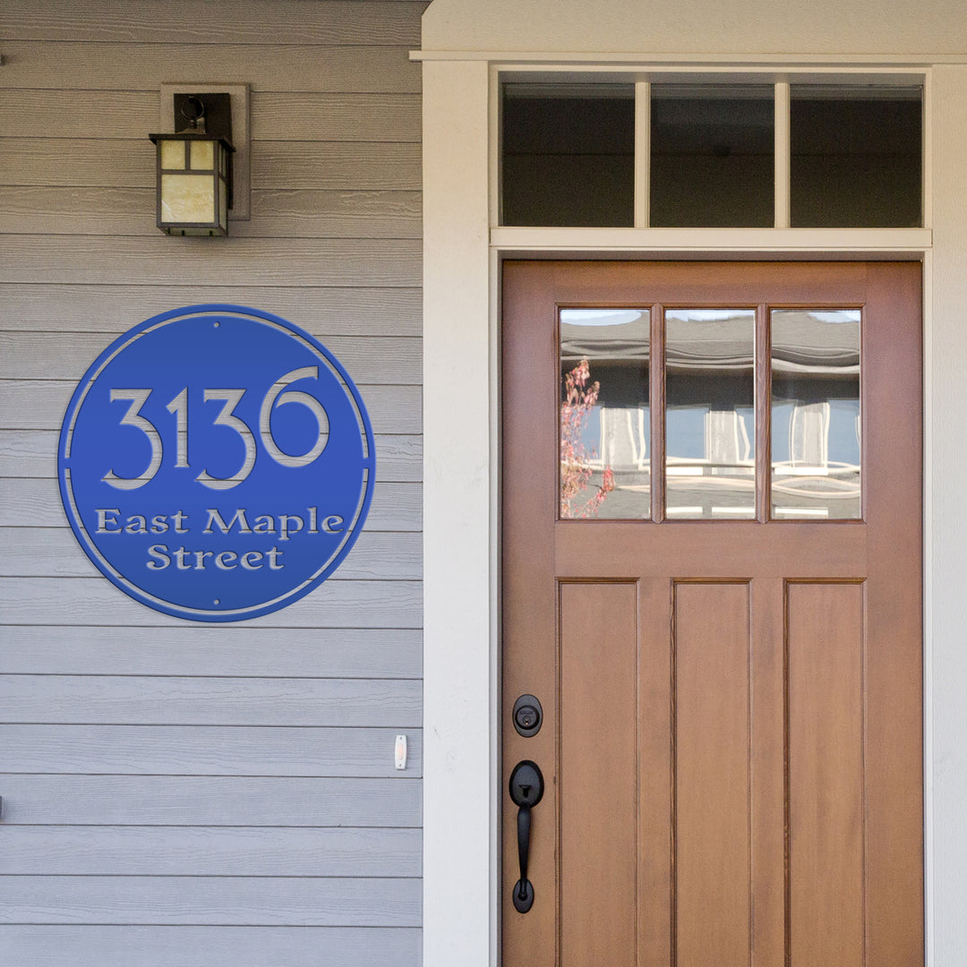 Home Personalized Round Address Metal...