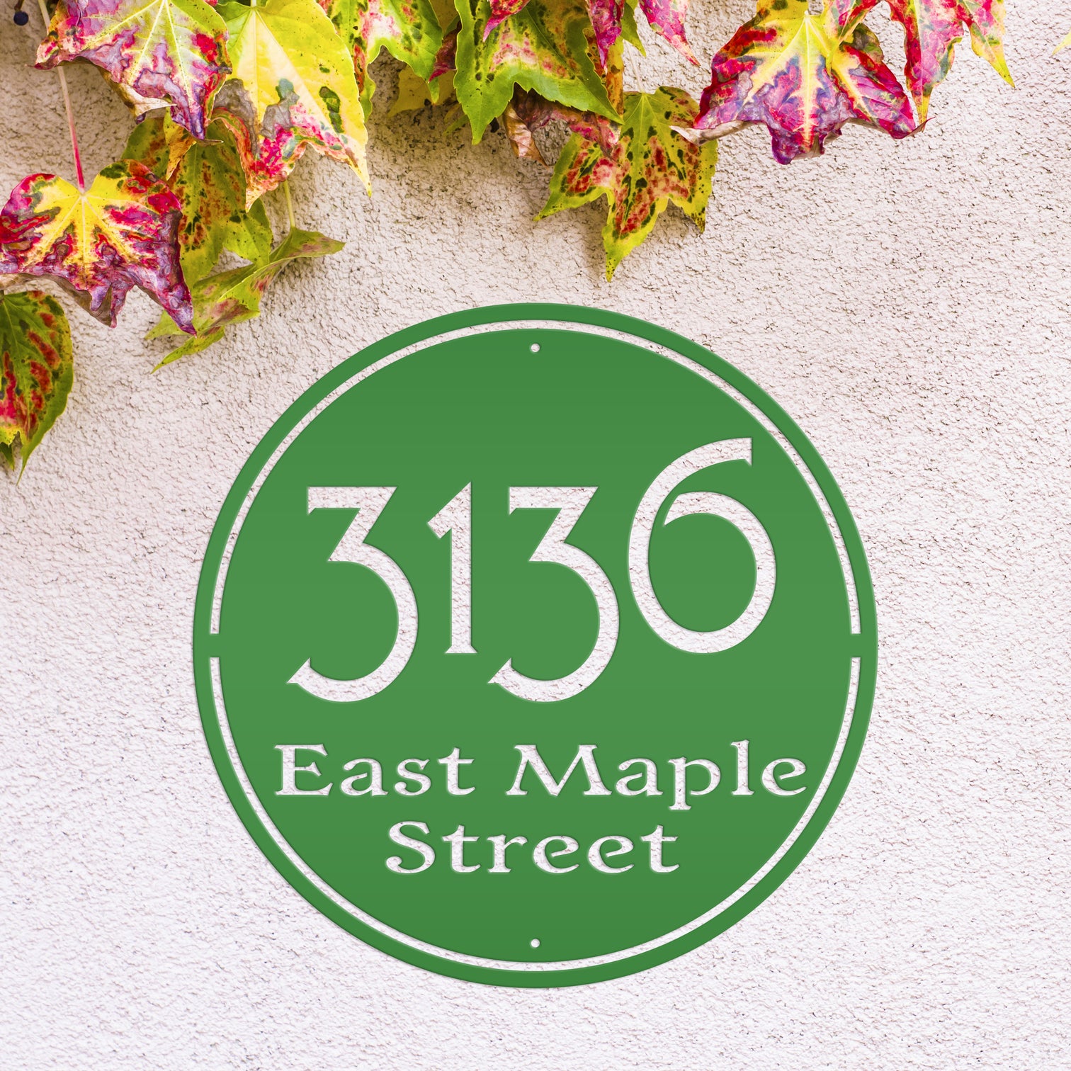 Home Personalized Round Address Metal...