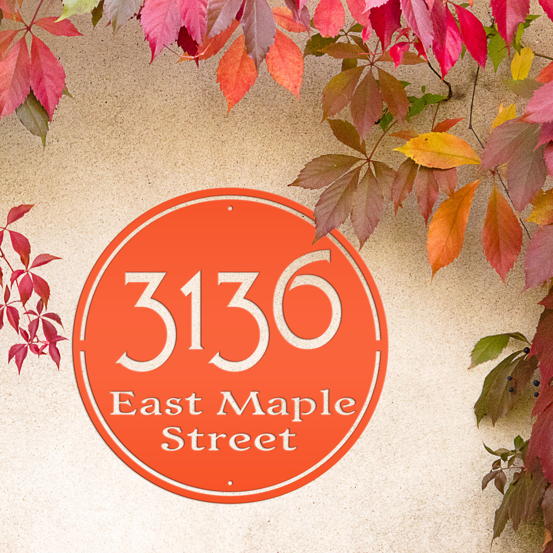 Home Personalized Round Address Metal...