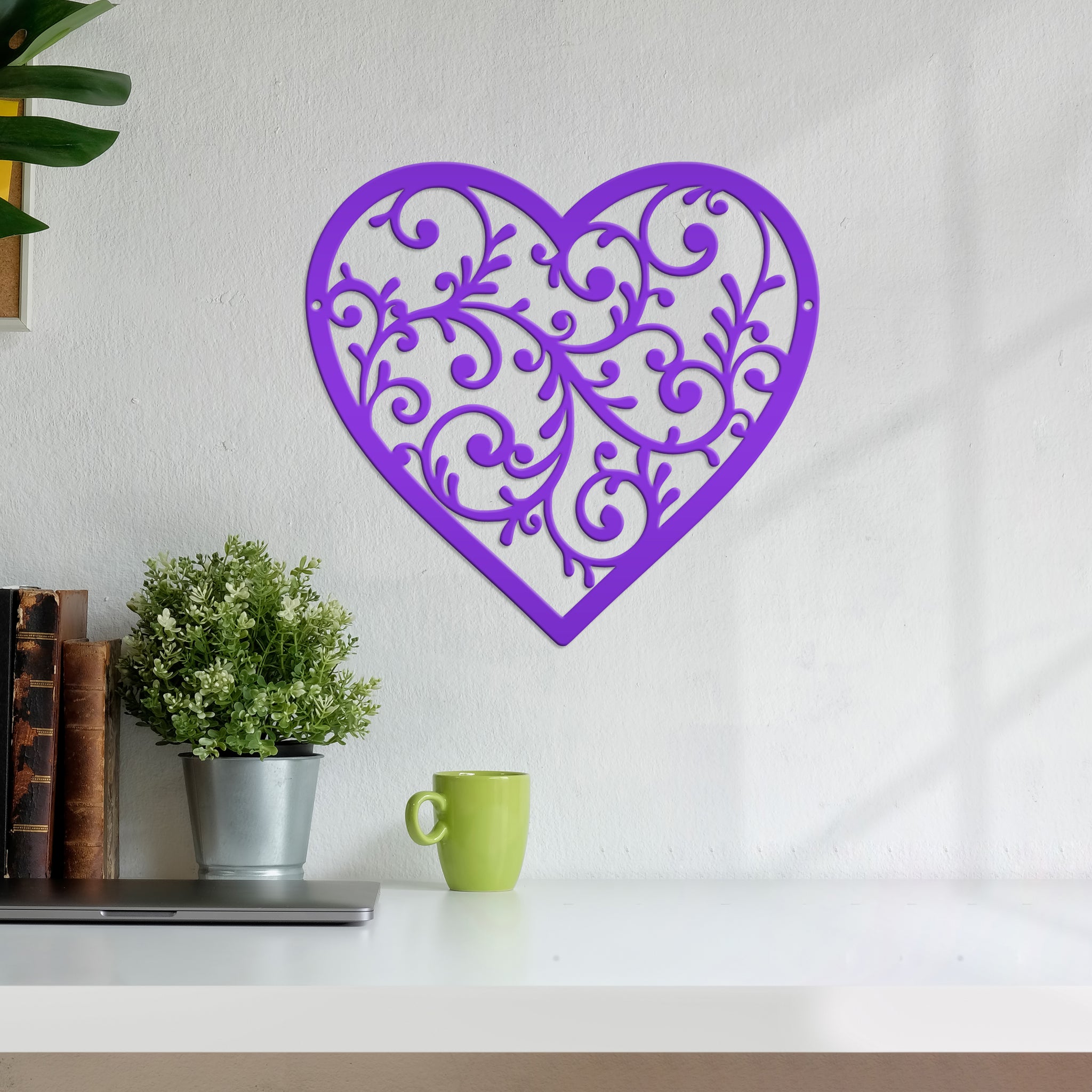 Home Decorative Metal Heart Sign - Sc...