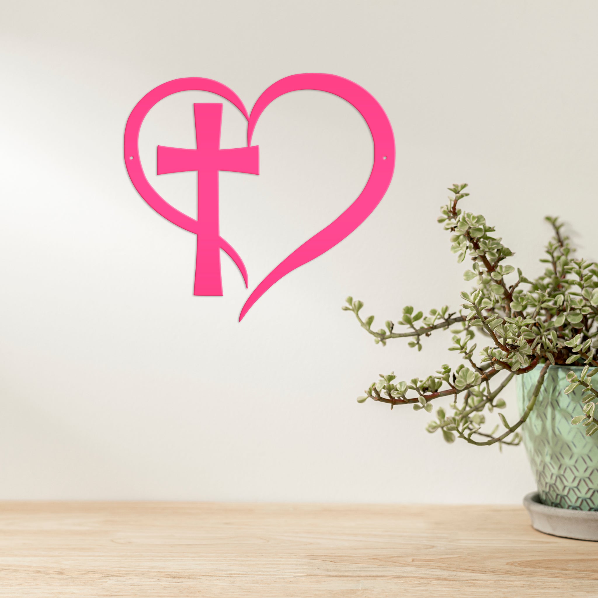 Home Cross Framed by Heart Wall Hangi...