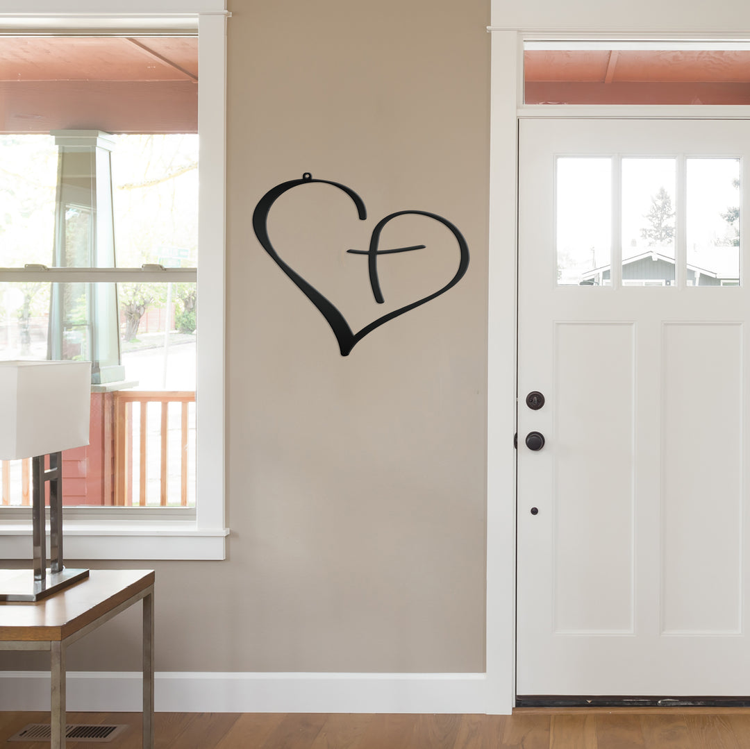 Home Cross with Heart -Christian Hang...