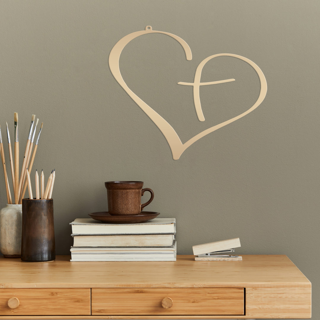 Home Cross with Heart -Christian Hang...