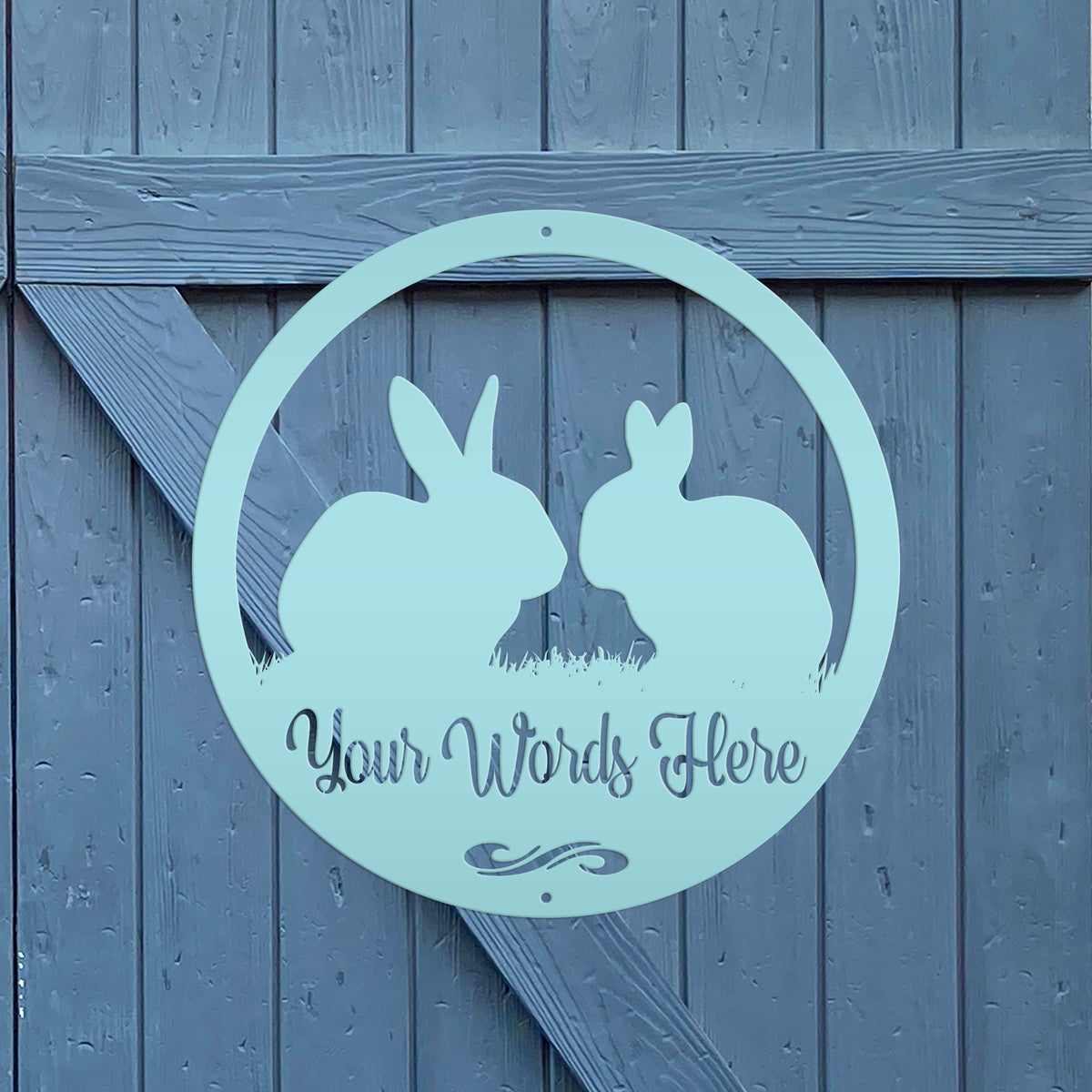 Adorable Bunny Rabbit Metal Personalized Sign, Wall Decor | Rabbit Farm ...
