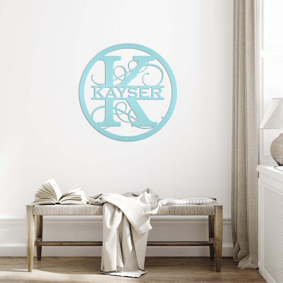 Home Personalized Metal Swirl Circle ...