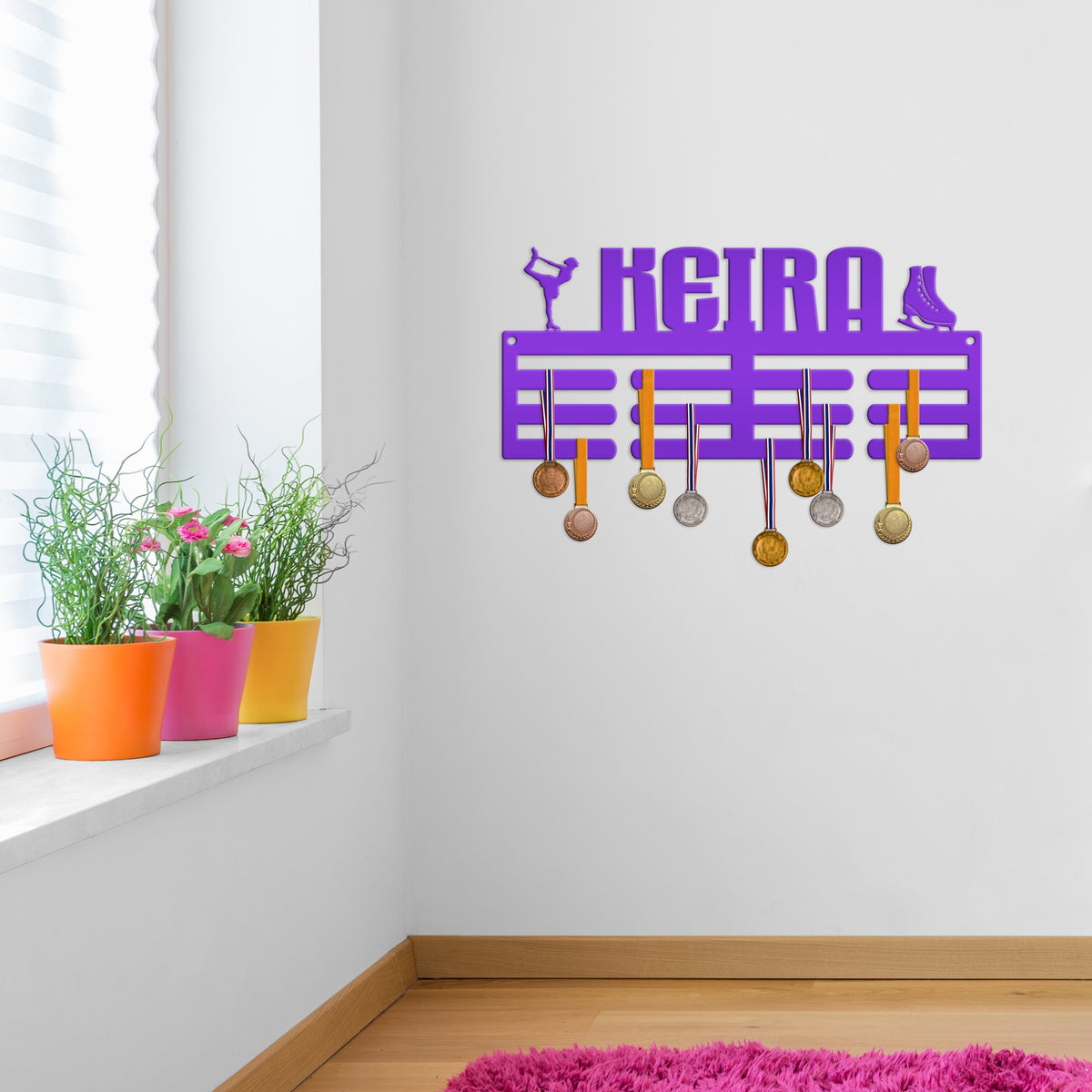 Personalized Ice Skating Medals Holder-Medal Holder-Christmas Gift-Bed ...