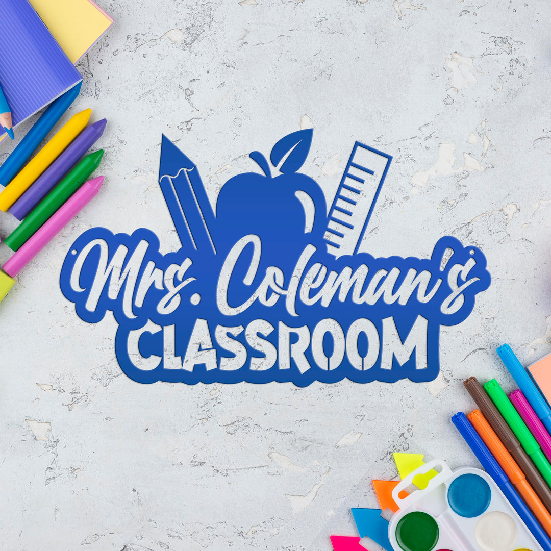 Custom Teacher's Name Classroom Metal Sign Wall Decor, Teacher Decor ...
