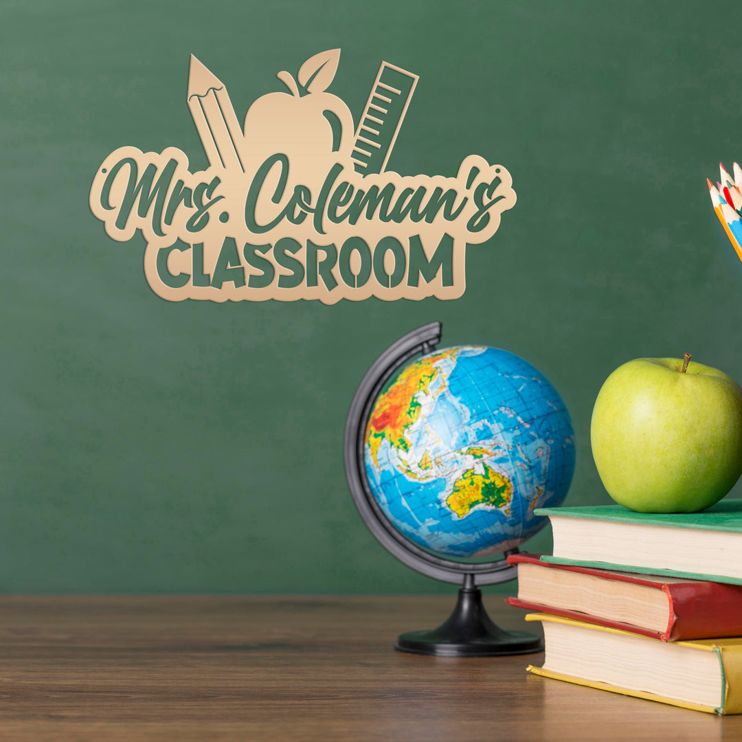 Custom Teacher's Name Classroom Metal Sign Wall Decor, Teacher Decor ...