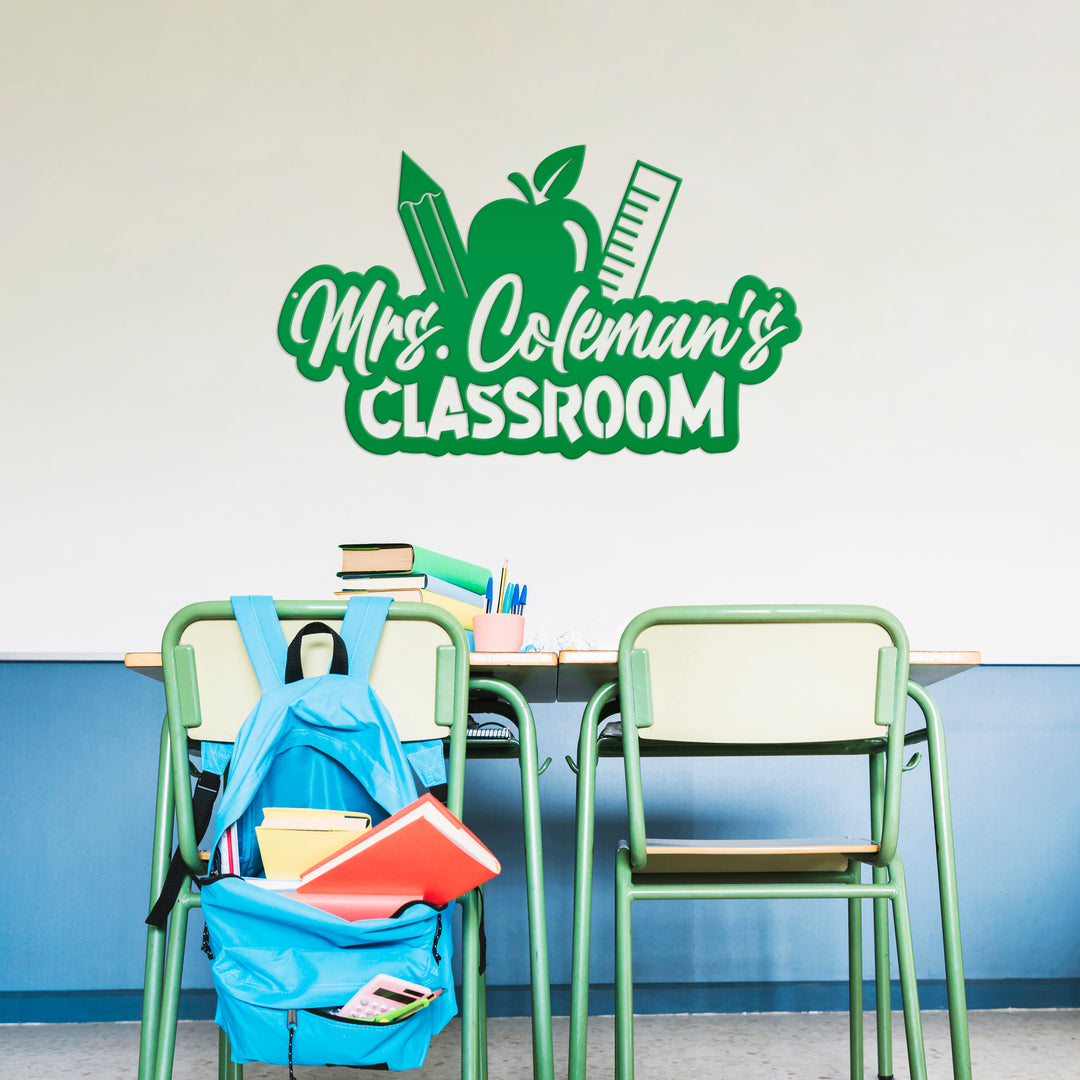 Custom Teacher's Name Classroom Metal Sign Wall Decor, Teacher Decor ...
