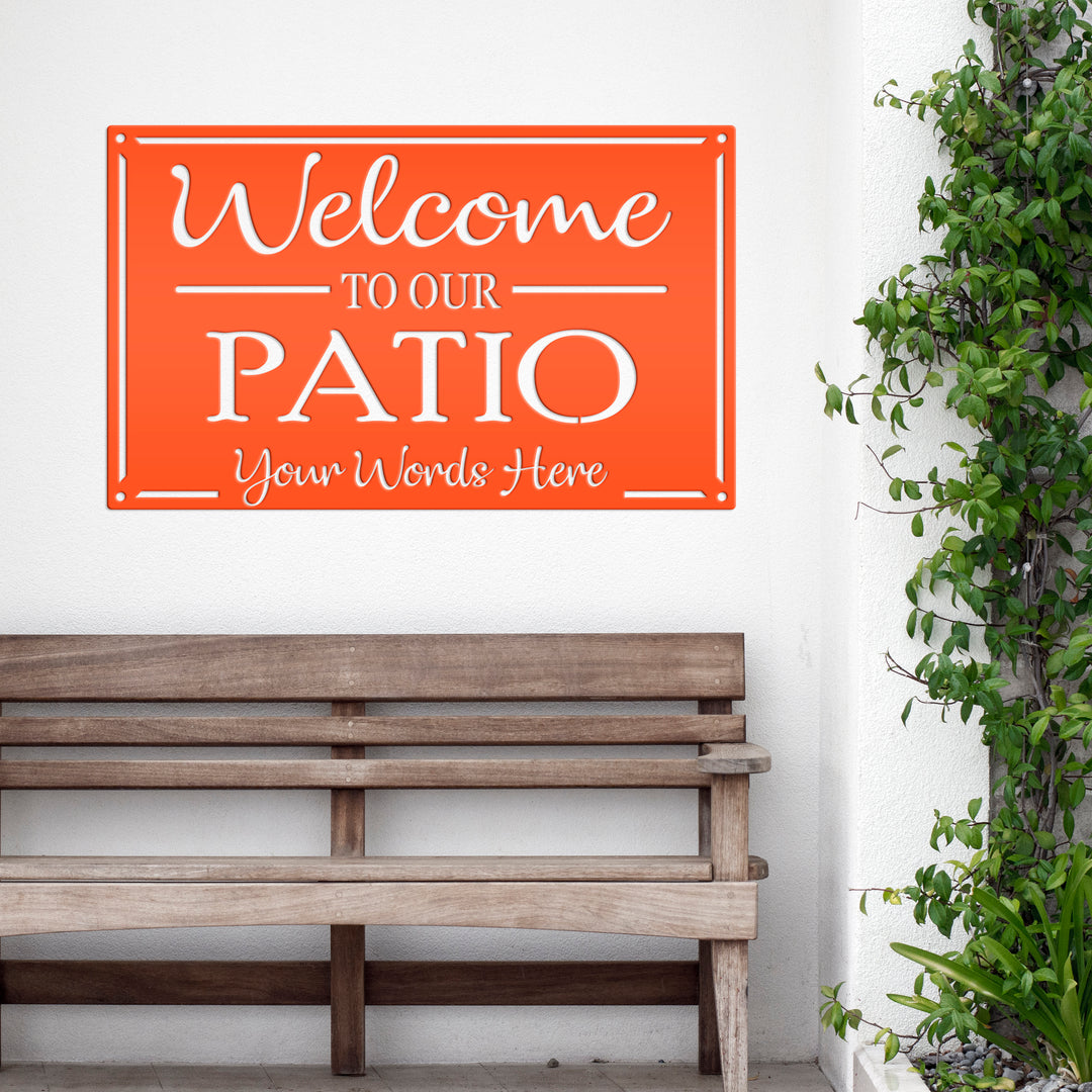 Personalized Welcome to Our Patio Metal Sign, Outdoor Patio Sign ...