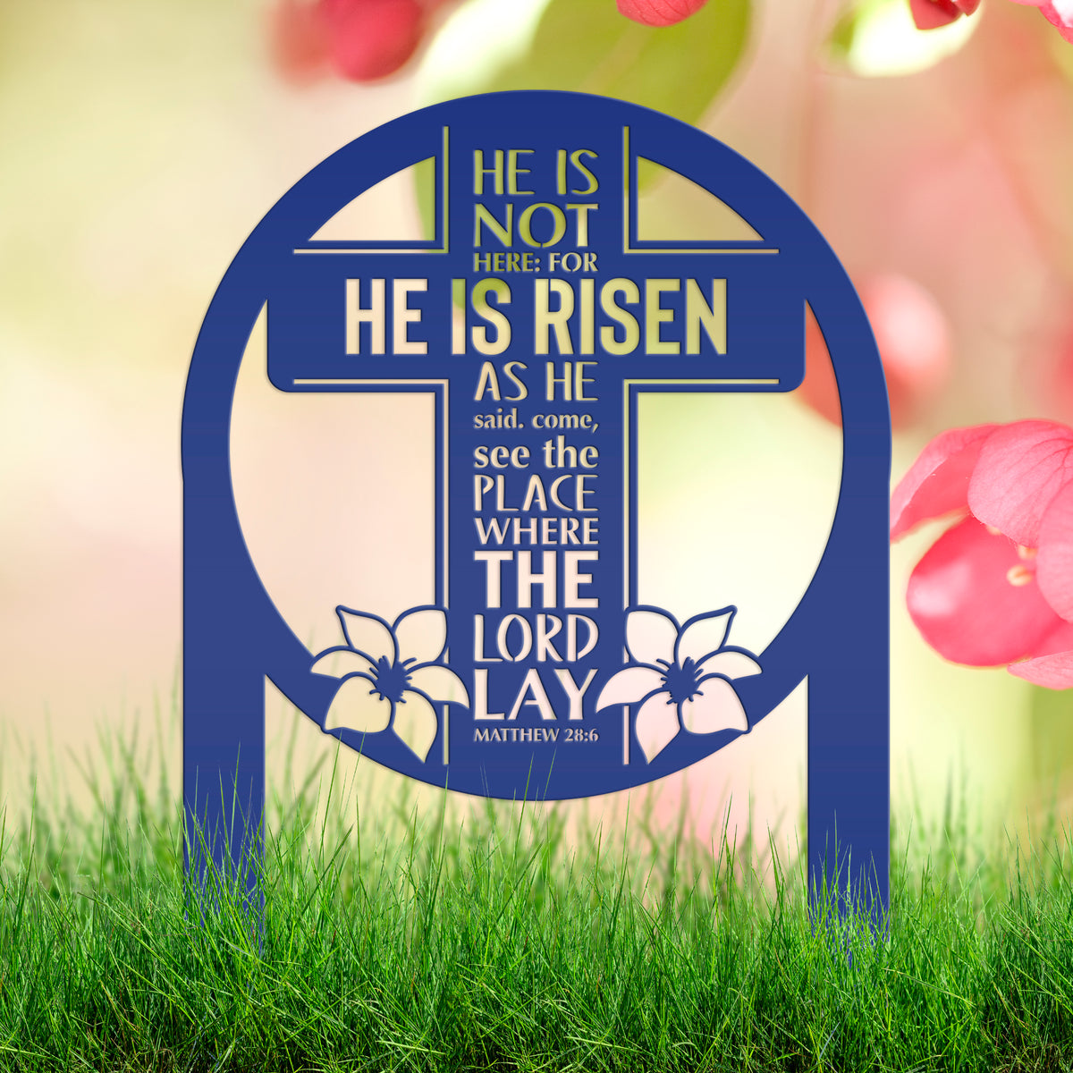 Round Outdoor Christian Easter Yard Stake - Heavy Duty Easter Decor ...