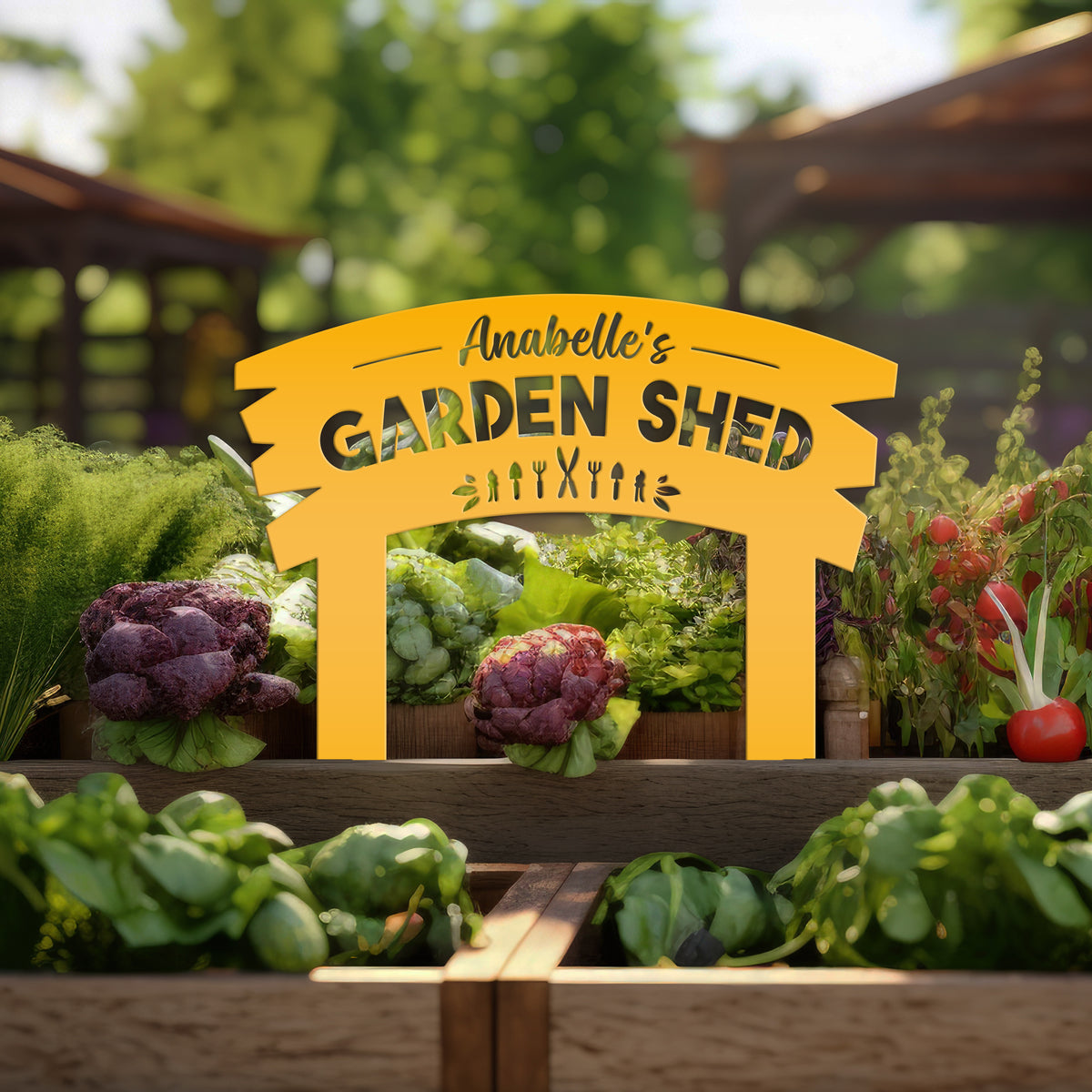 Personalized Garden Shed Metal Yard Stake ,Vegetable Garden Yard Stake ...