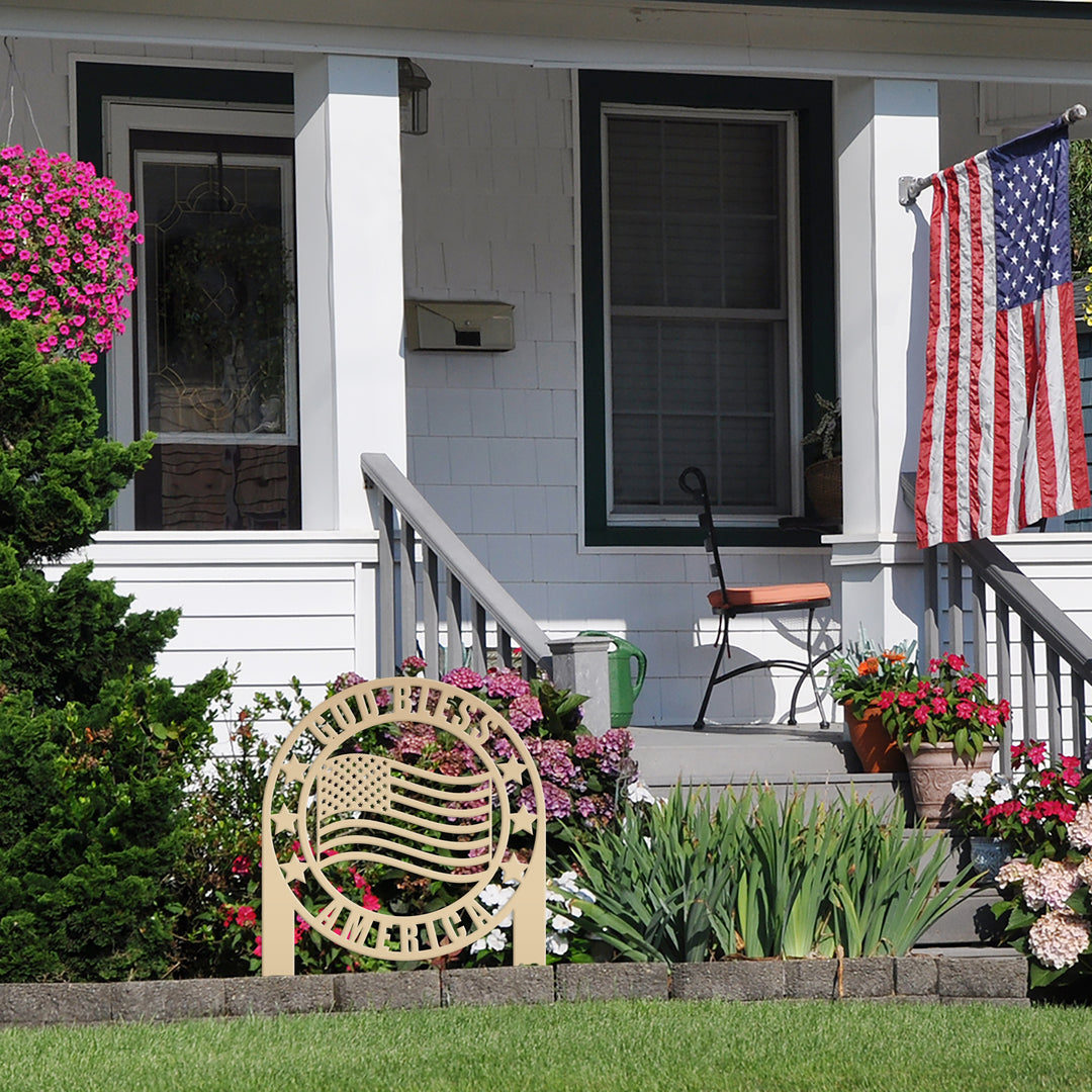 Home American Flag, Metal Garden Flag...