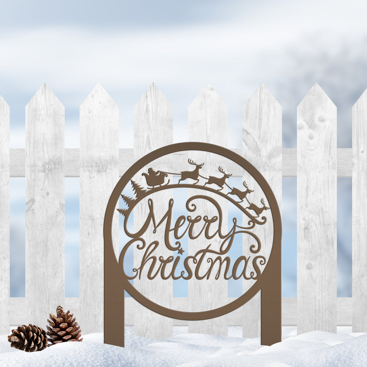 Merry Christmas Metal Yard Stake – Speed Fabrication
