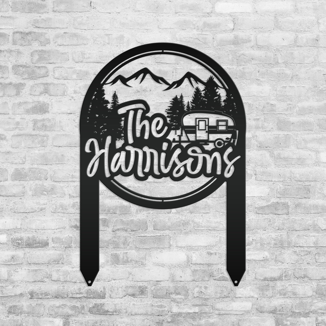 Home Custom Metal Campsite Sign - Fam...