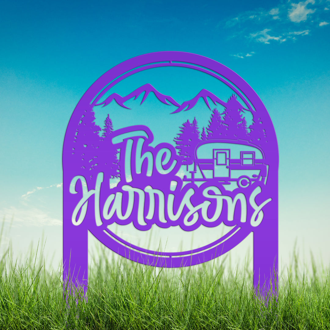 Home Custom Metal Campsite Sign - Fam...