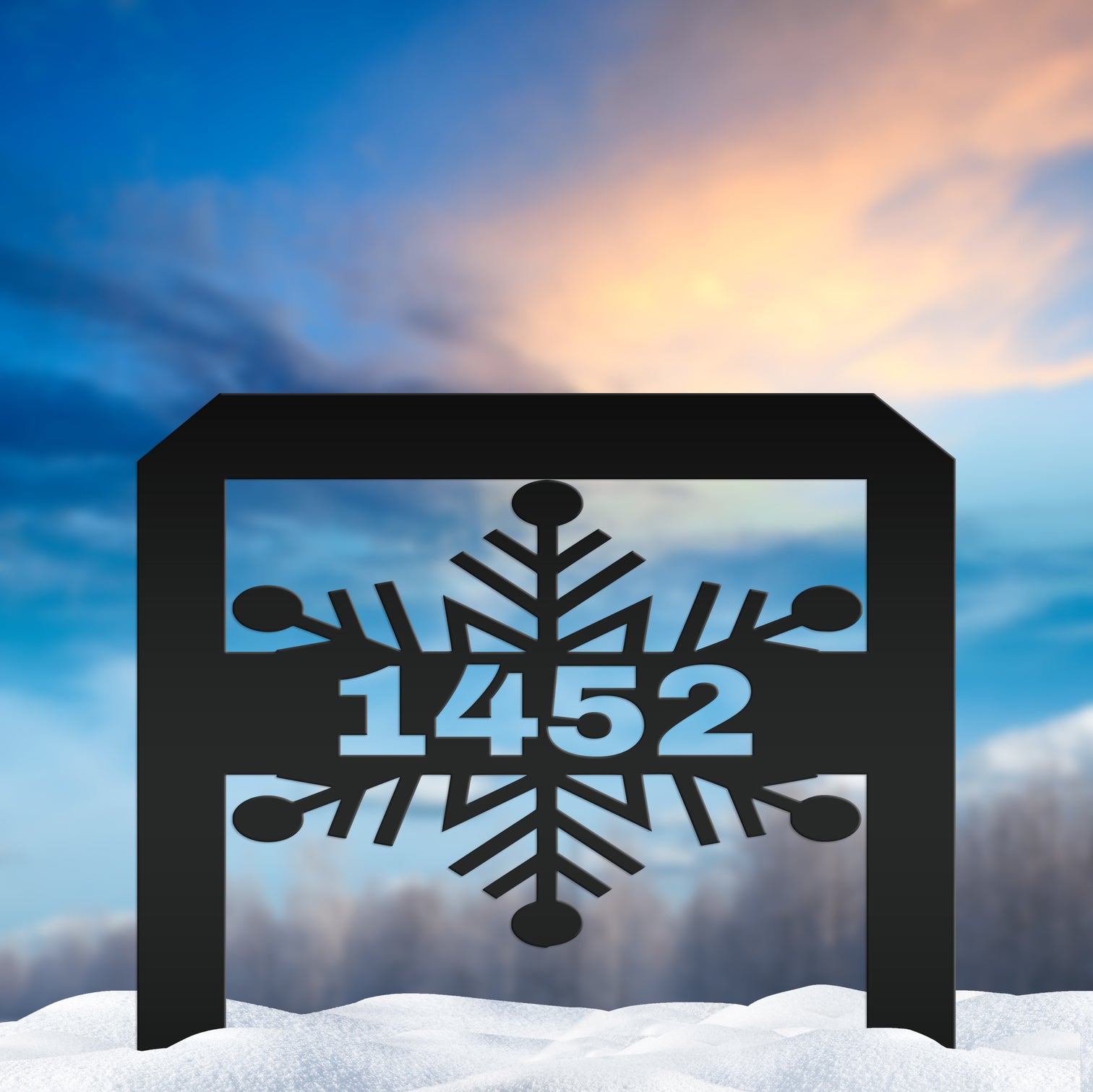 Home Snowflake Address Yard Stake Sign