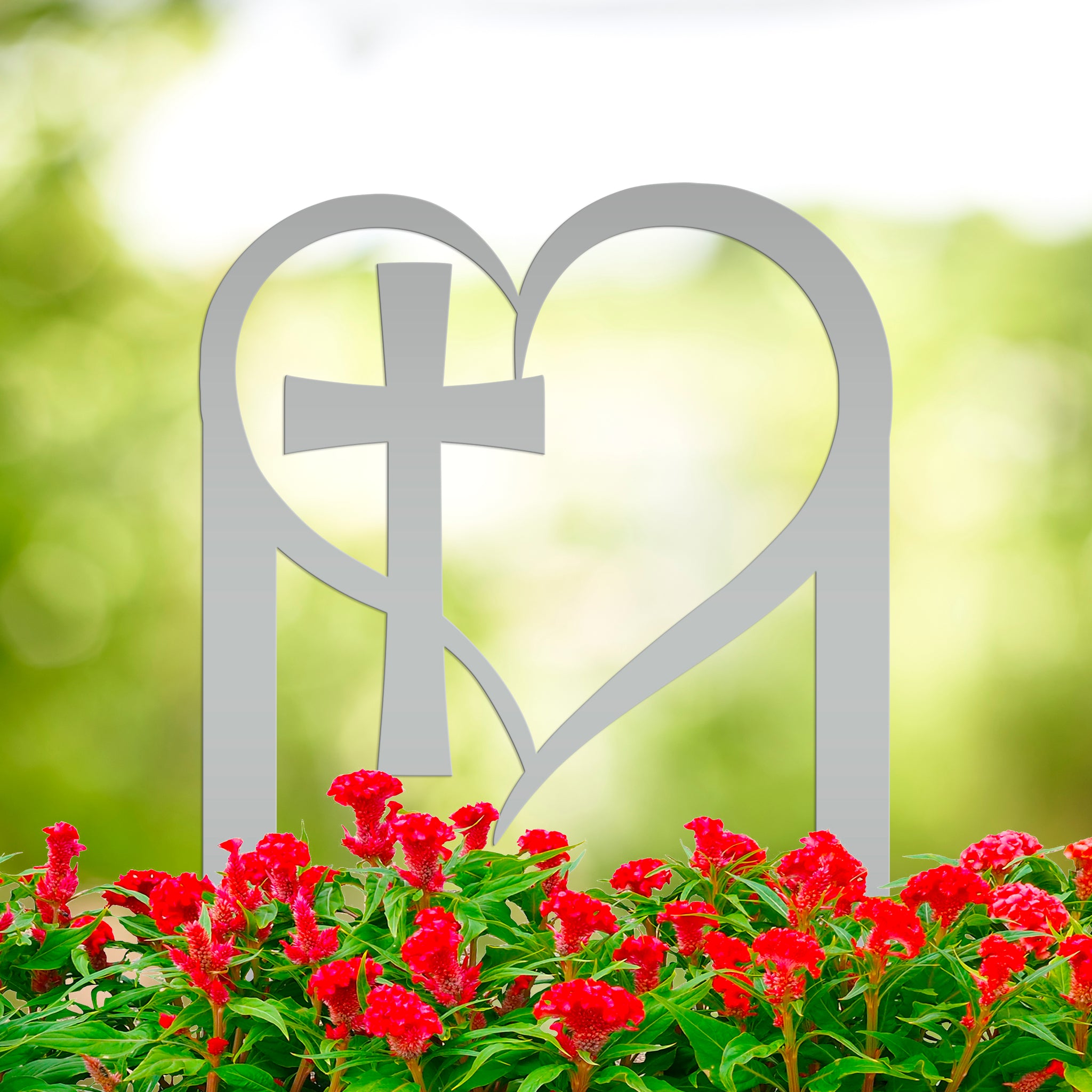 Home Outdoor Christian Heart Cross Me...