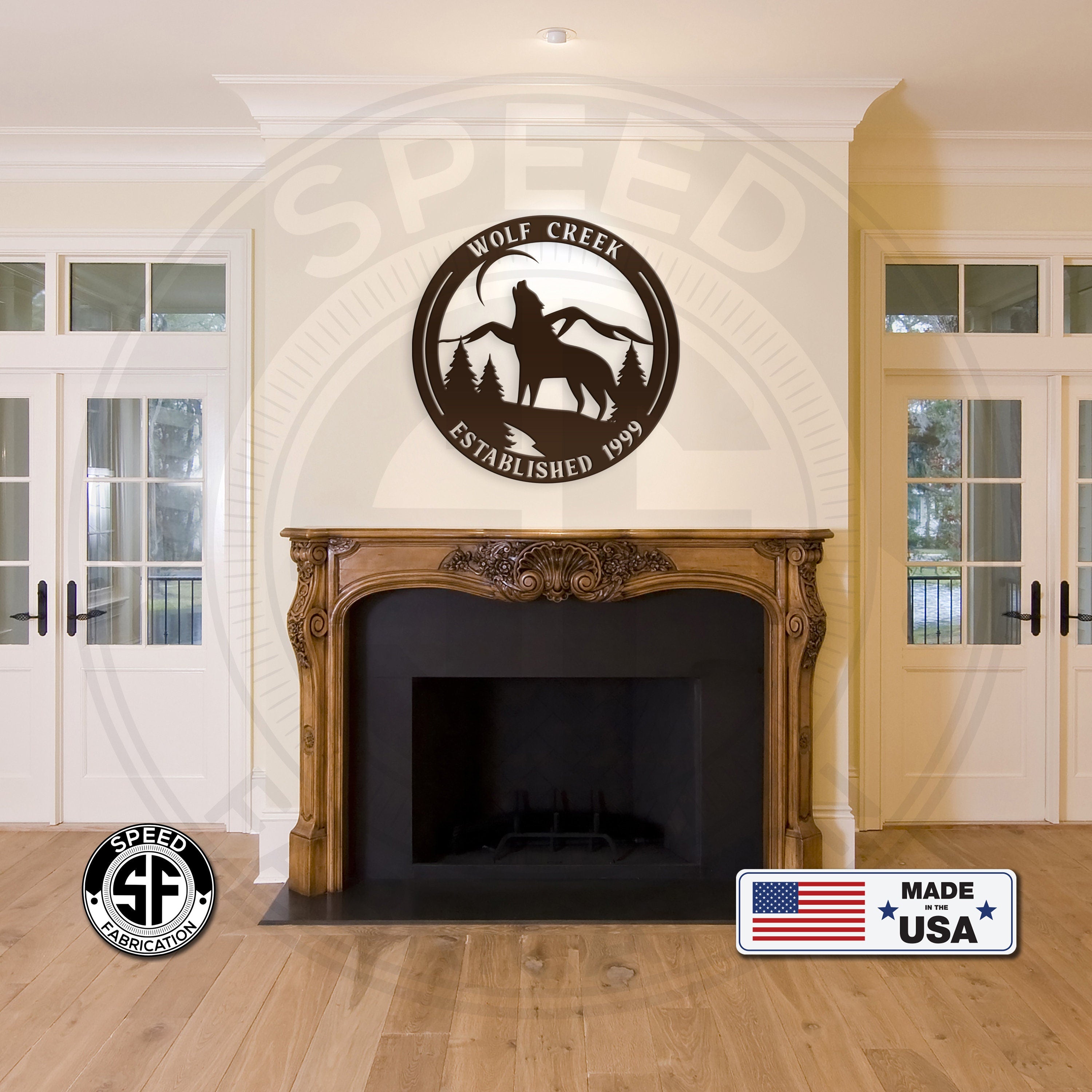 Personalized Name and Established Date Howling Wolf Metal Sign – Speed ...