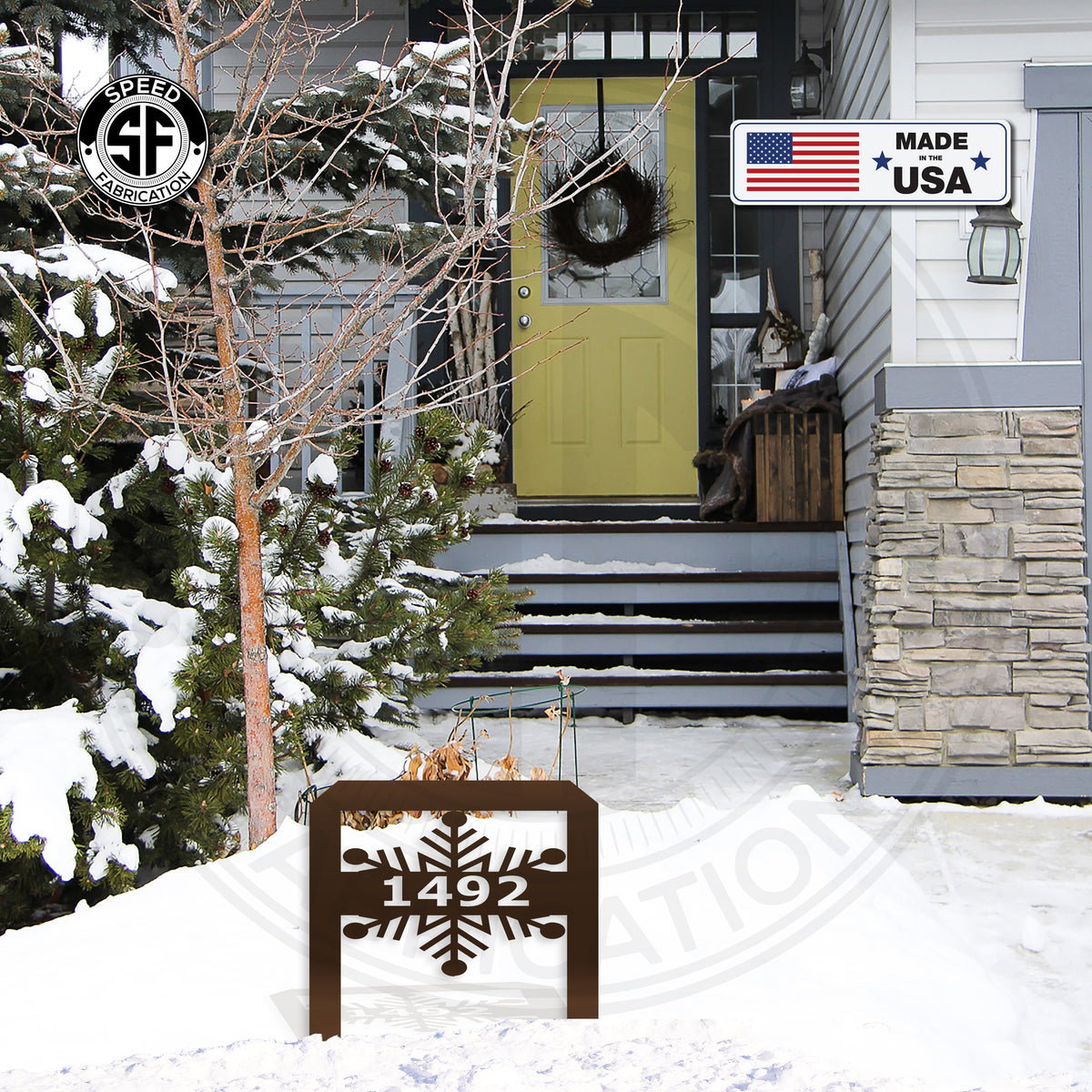 Snowflake Address Yard Stake Sign – Speed Fabrication