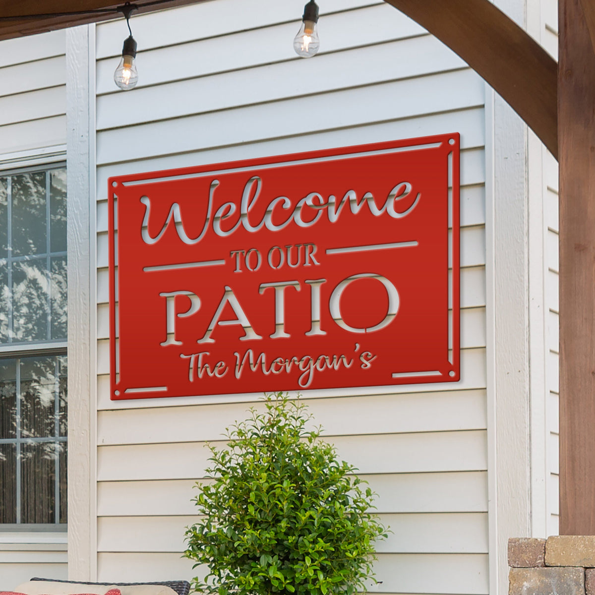Metal Patio Sign Personalized Outdoor Welcome Sign For Porch or Deck S ...