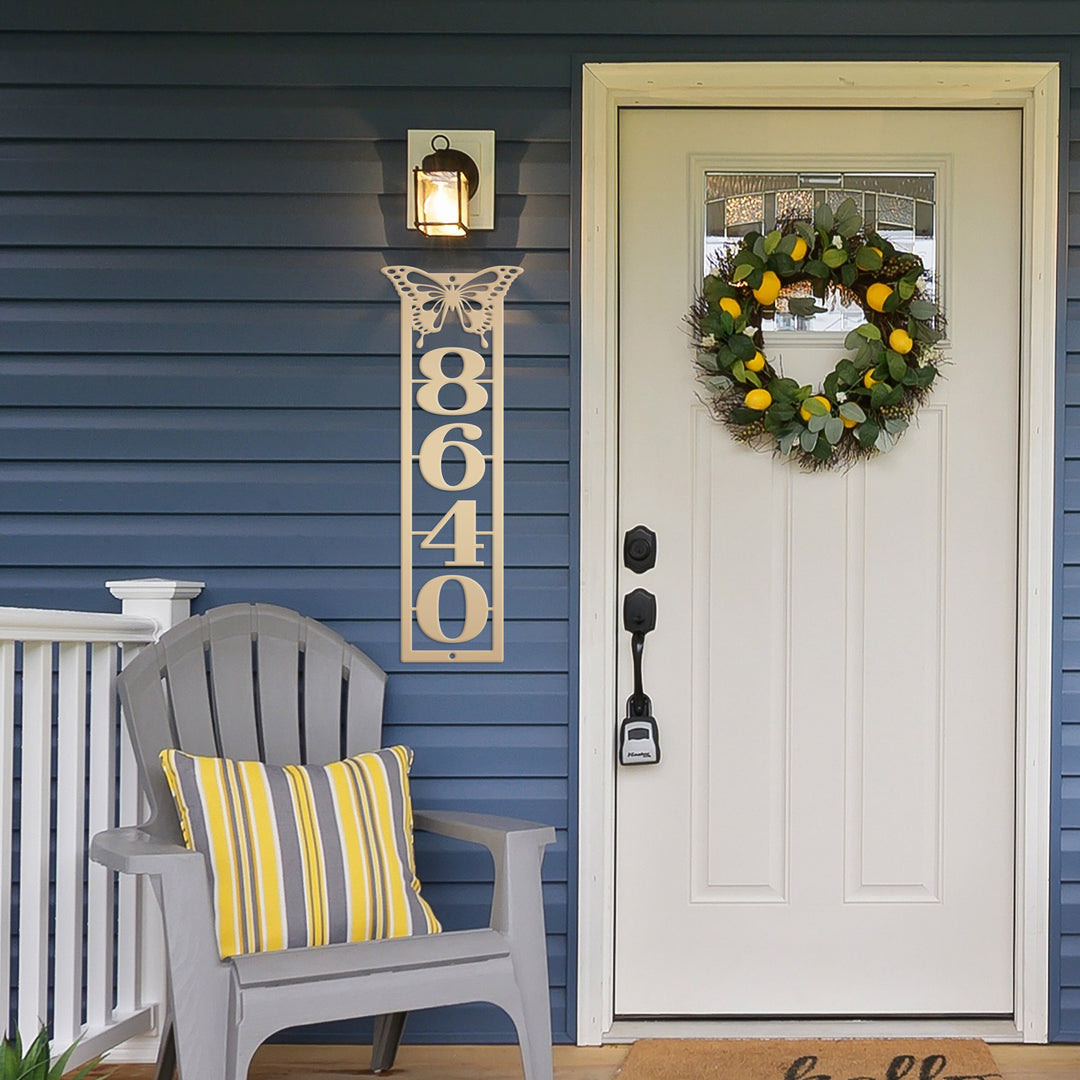 Home Metal Address Sign, Vertical Hou...