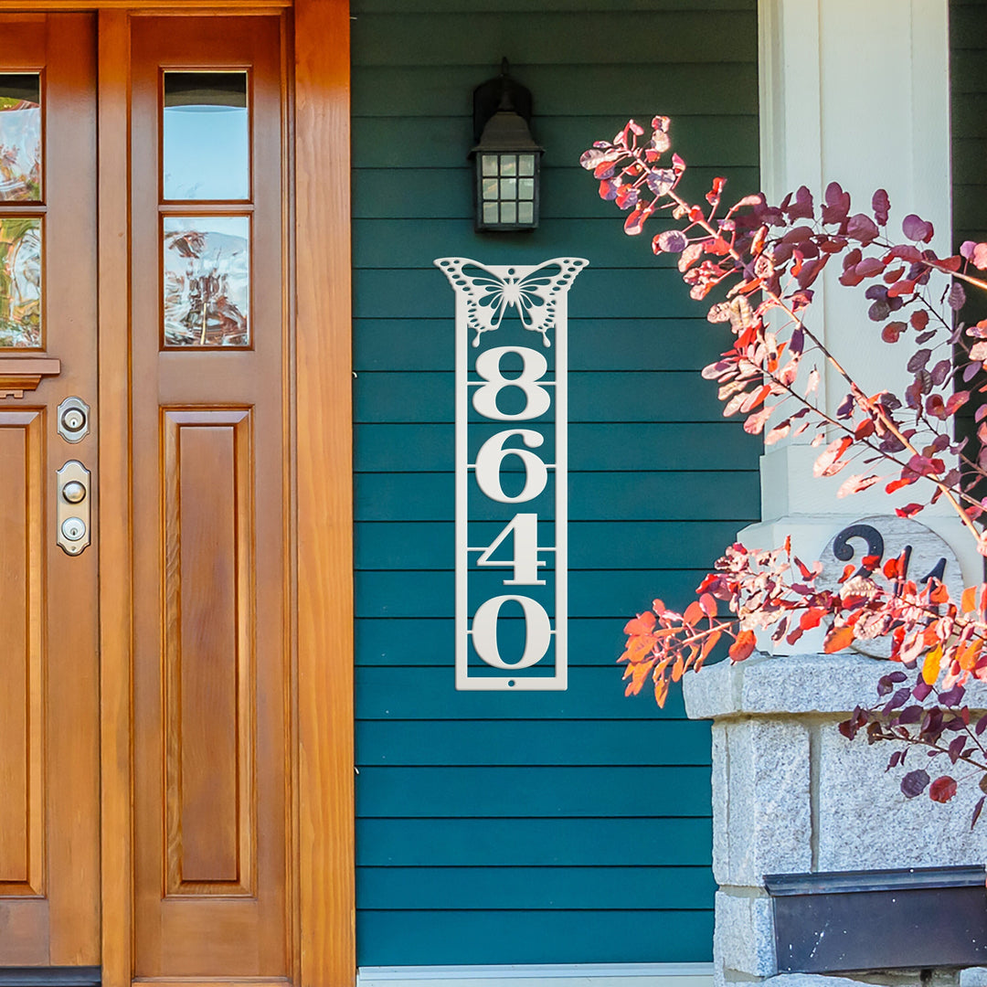 Home Metal Address Sign, Vertical Hou...